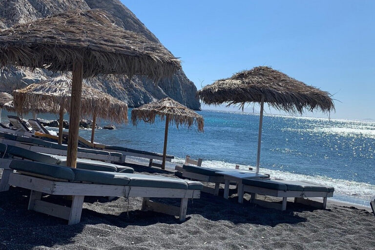 Perissa Black Beach In Santorini - Visit Santorini